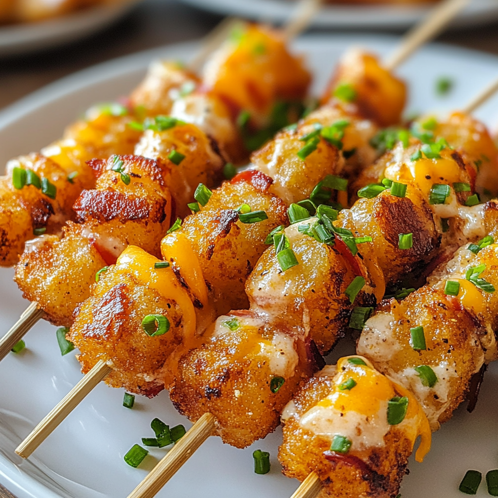 Loaded Tater Tot Skewers – thenorthbites