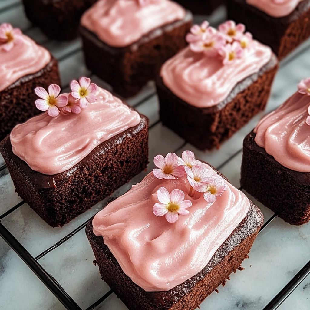 Mini Chocolate Loaves With Cherry Blossom Frosting Vegan Gluten Free ...